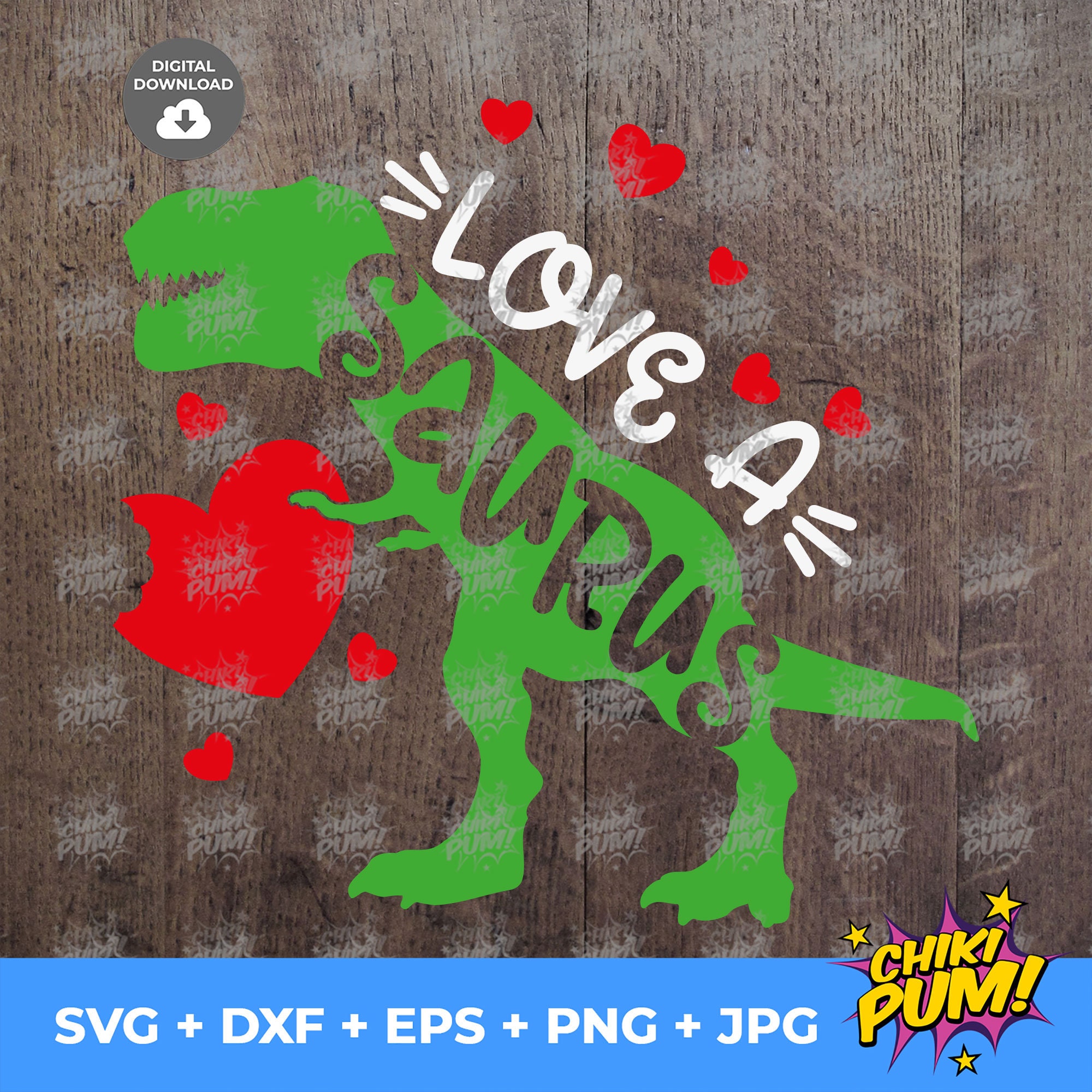 Love a Saurus SVG: Valentine Dinosaur T-shirt Design (digital Download ...