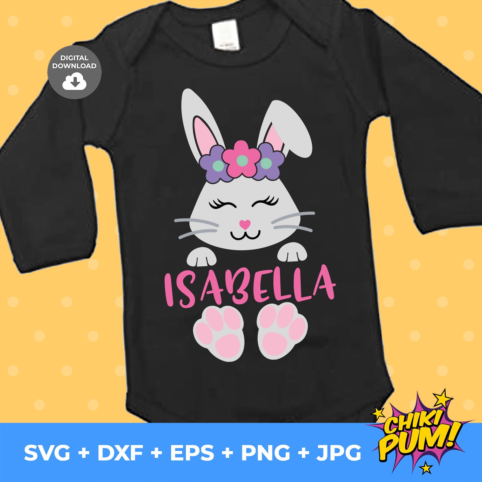 Easter Girl Bunny SVG, Easter Girl SVG, Cute Bunny Girl, Digital Cut ...
