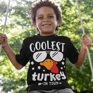 Coolest Turkey in Town Svg, Boys Thanksgiving Svg, Newborn Baby Svg ...