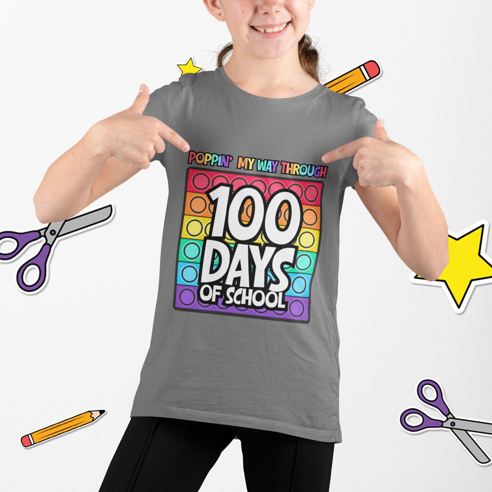 Poppin' My Way Through 100 Days of School SVG 100th Day | Etsy