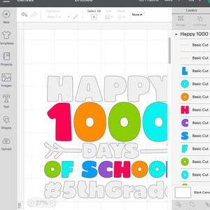 Happy 1000 Days of School SVG, 5th Grade Teacher Shirt, 1000 Days ...