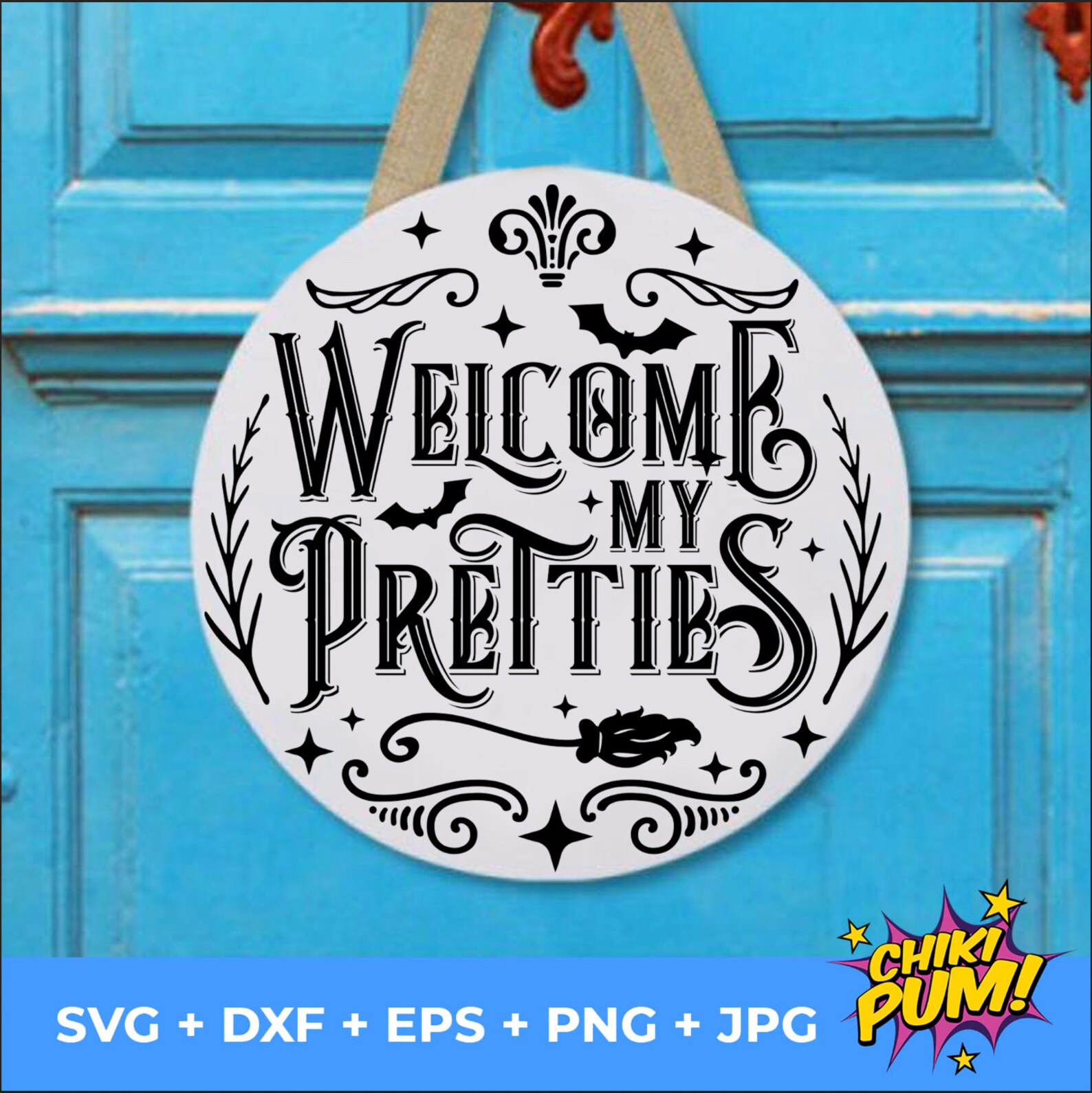 Welcome My Pretties SVG Halloween Round Sign Design Svg - Etsy