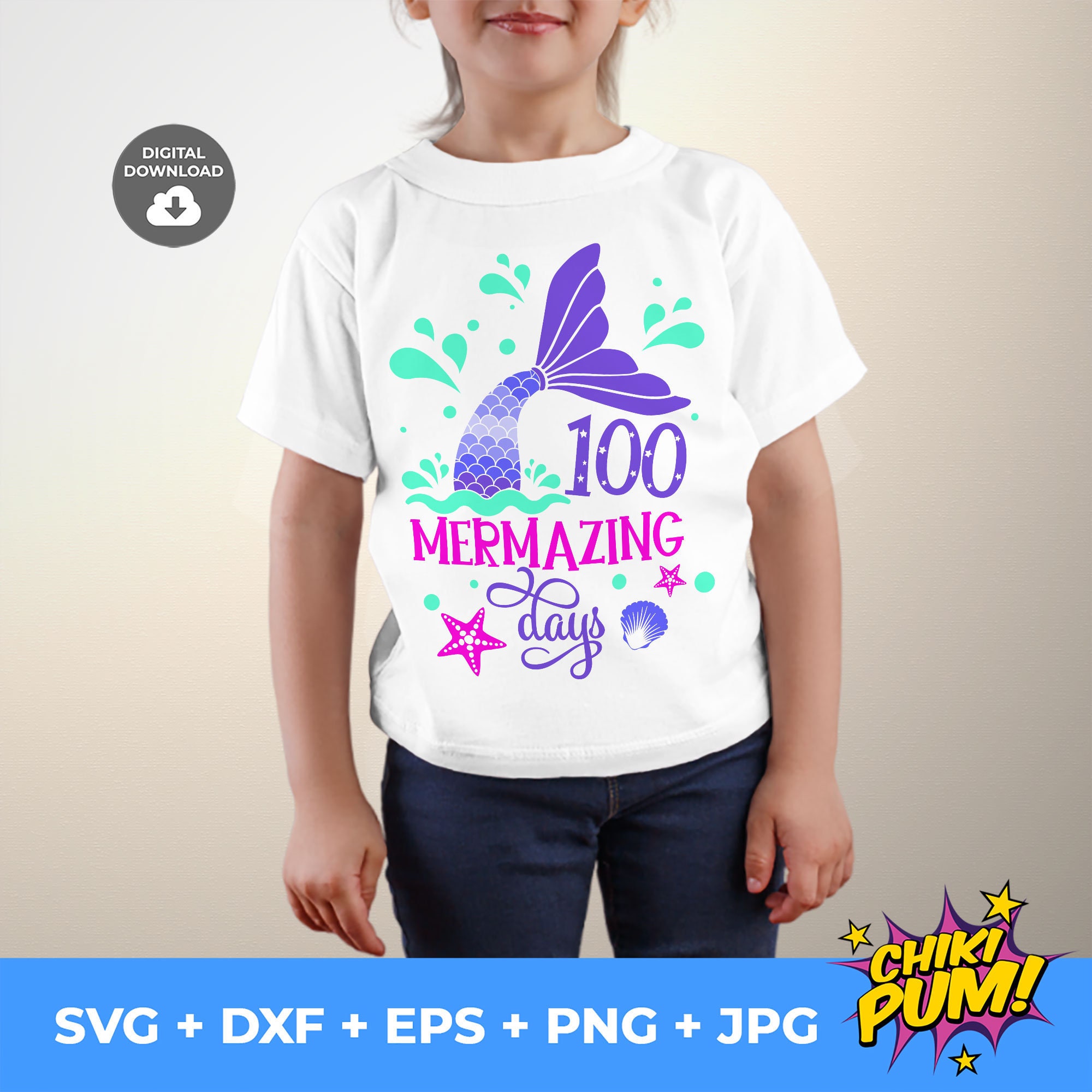 100 Mermazing Days Svg 100 Days of School Svg Mermaid Design | Etsy