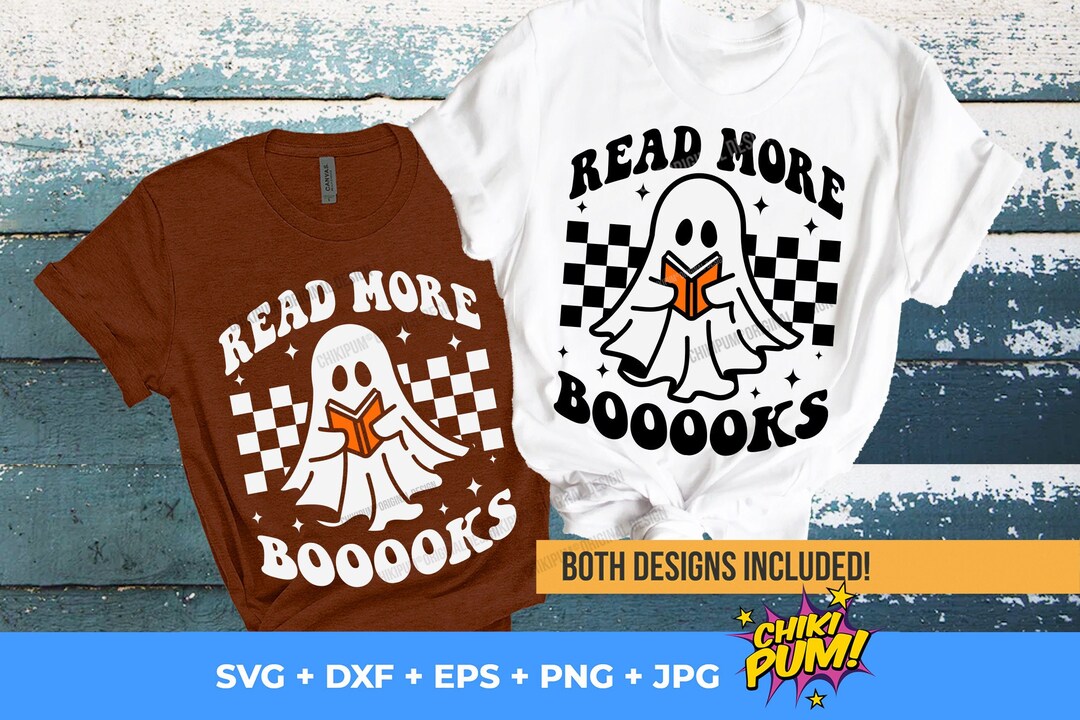 Read More Booooks SVG Png, Retro Ghost SVG, Trendy Halloween PNG ...