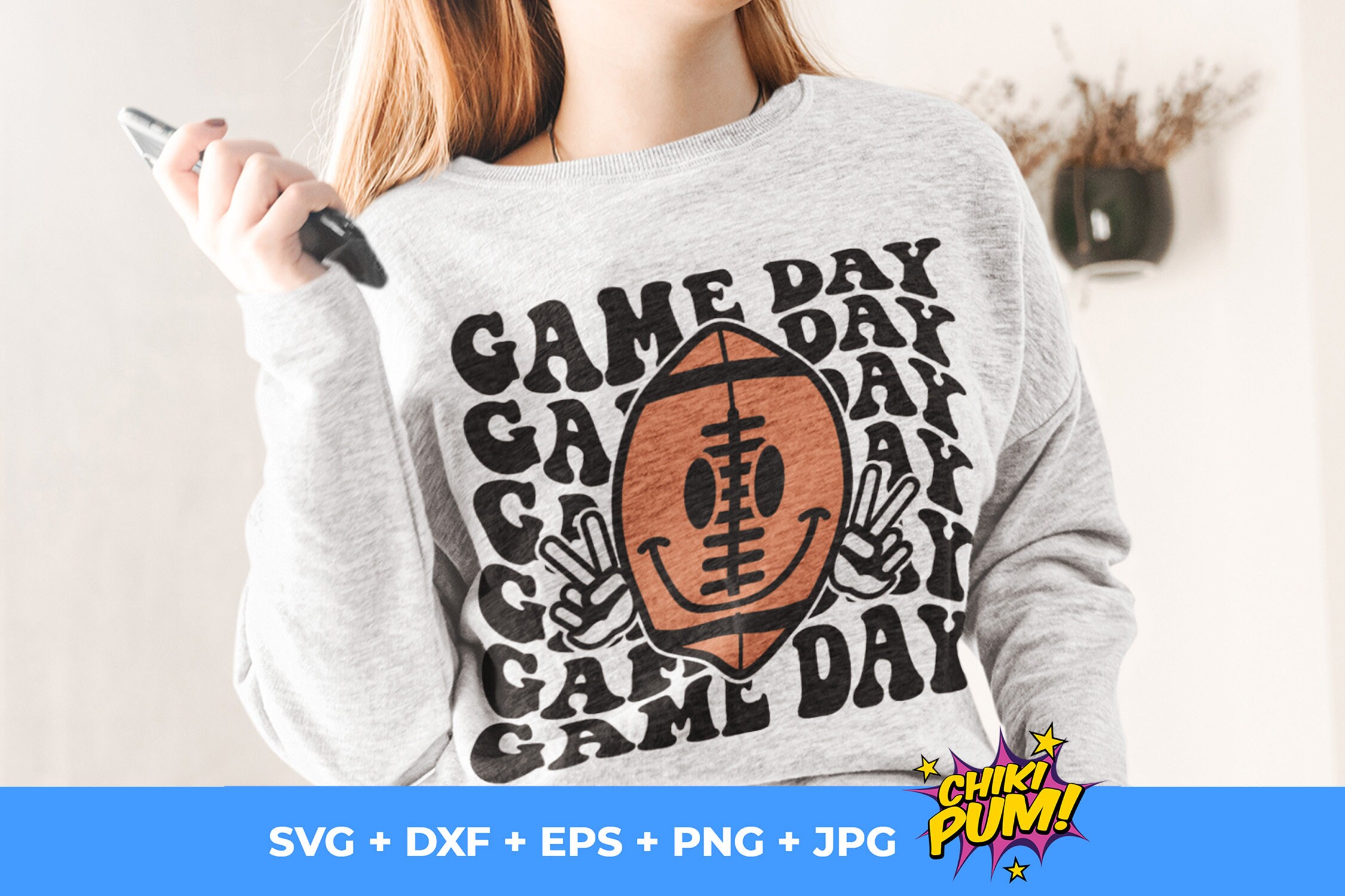 Retro Groovy Game Day Football Face SVG, PNG (digital Download) - Etsy