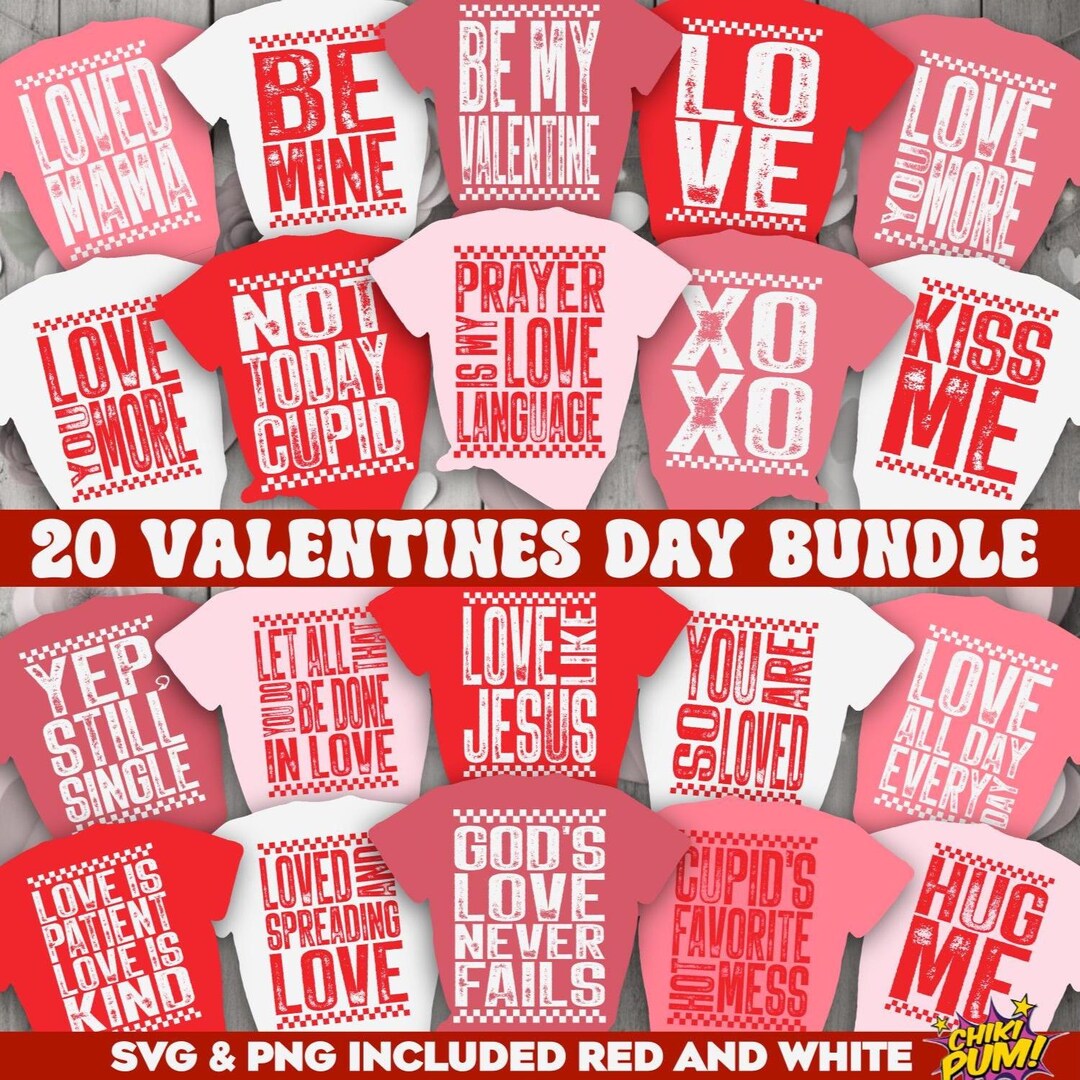 Valentines Day Bundle SVG PNG Bundle, Xoxo Checkered, Love Like Jesus ...