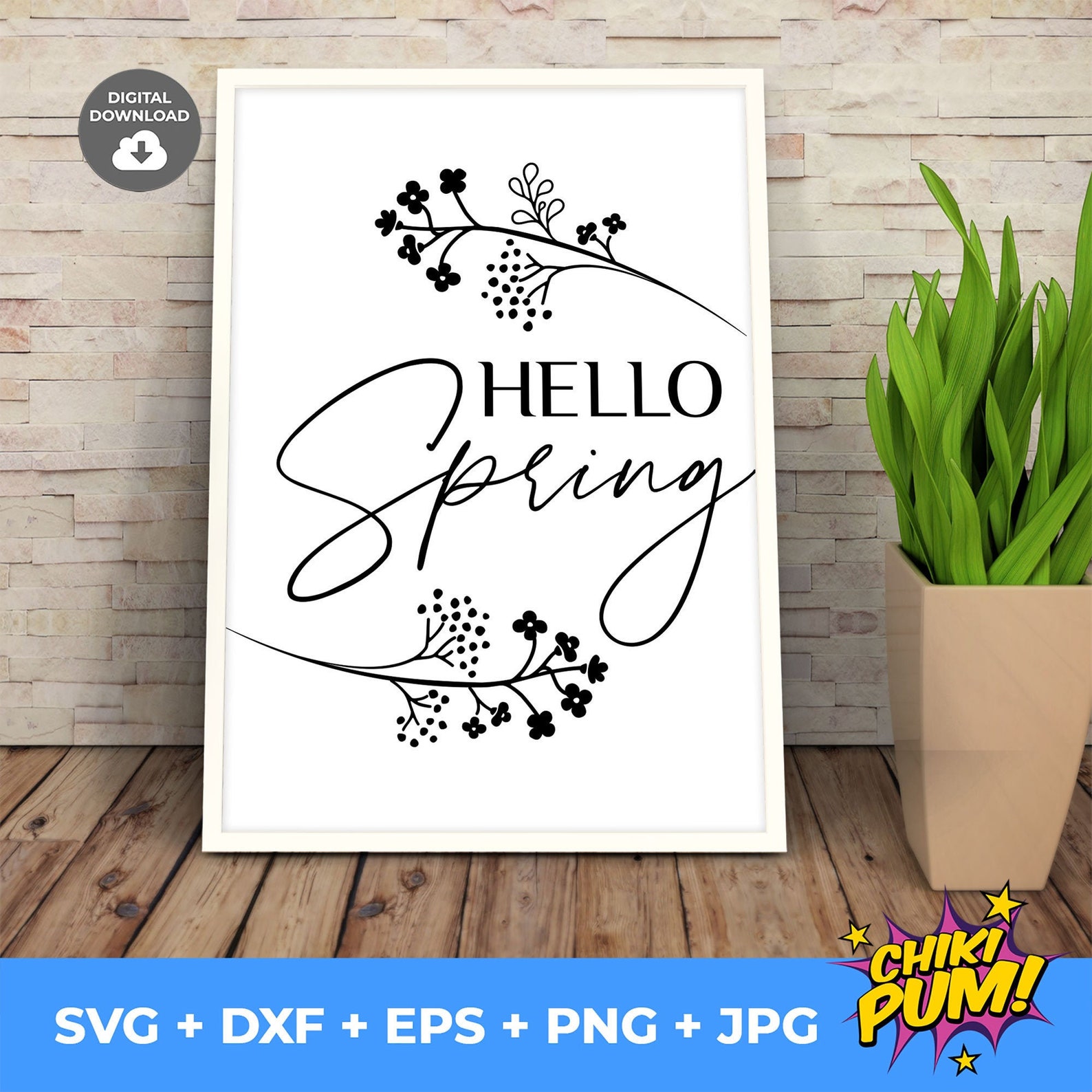 Hello Spring Svg Spring Svg Floral Frame Svg Wood Sign Svg - Etsy