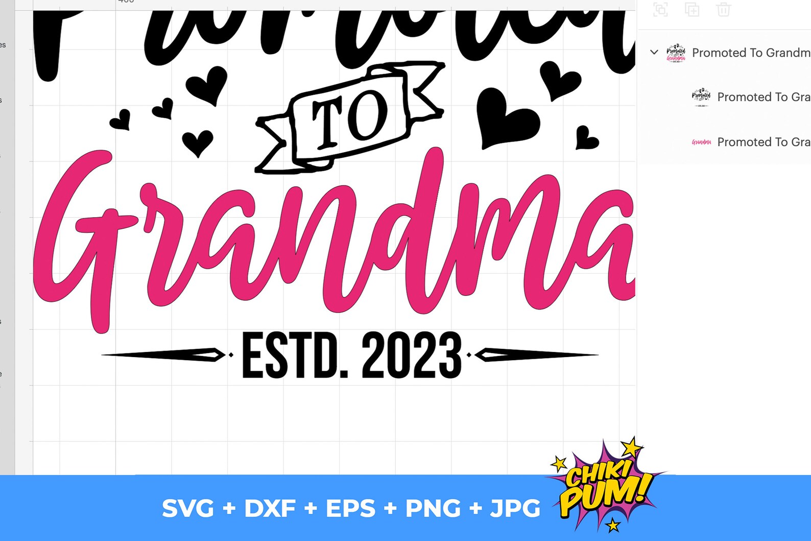 Promoted To Grandma Svg Grandma Estd 2023 Svg T Grandma Etsy