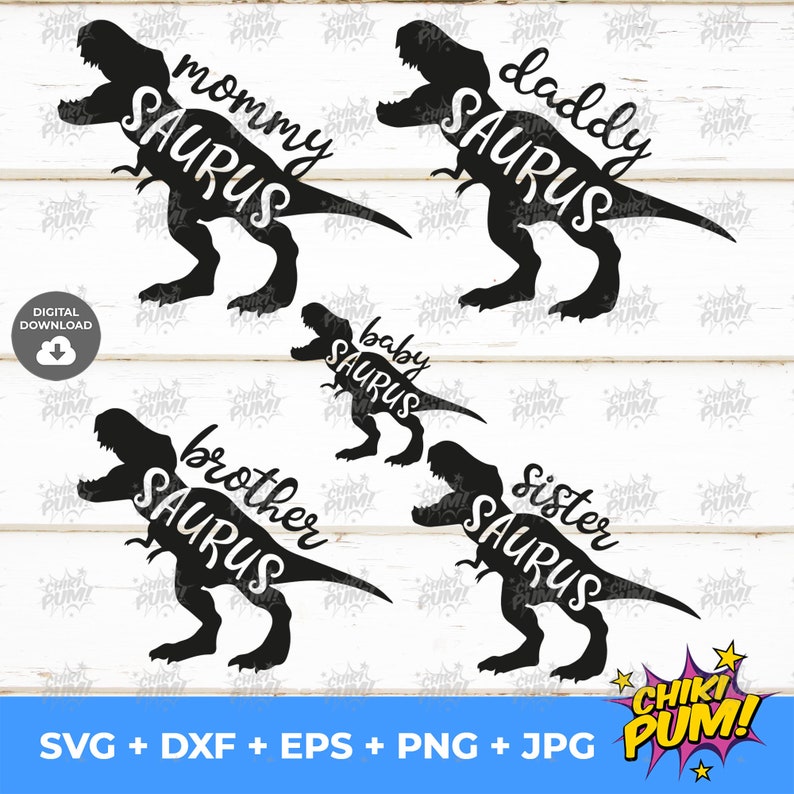 Family Saurus Bundle Svg Family SVG Dinosaur T Rex SVG SVG | Etsy
