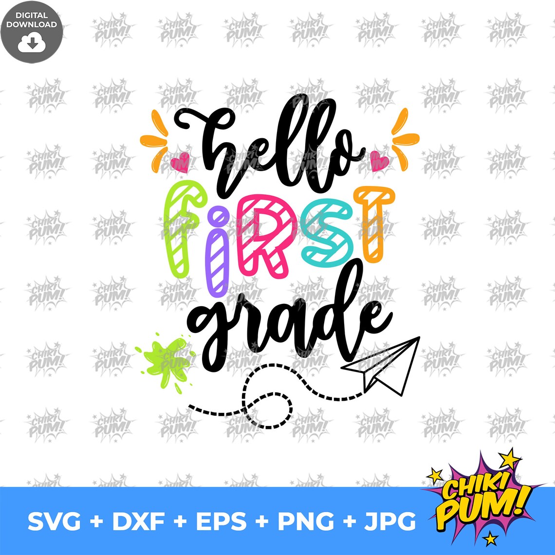 Hello First Grade Svg 1st Day of School Cut Files Back to - Etsy
