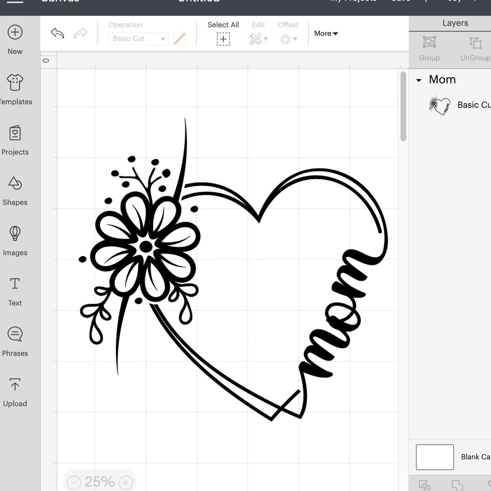Mom Heart SVG Cut File Mom SVG Mom Floral Svg Mother's | Etsy
