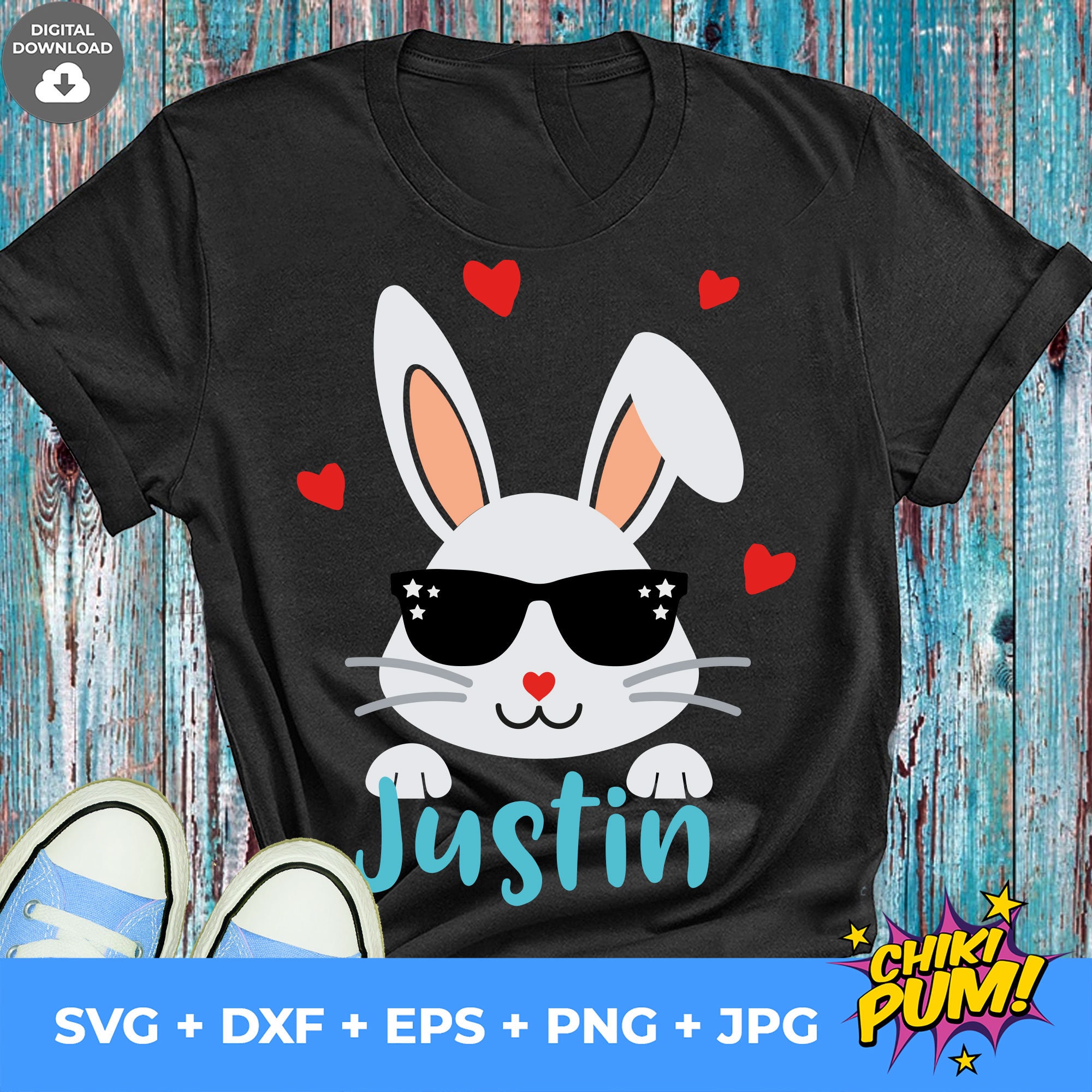 Bunny Svg Easter Svg Bunny With Sunglasses Svg Rabbit Ears | Etsy
