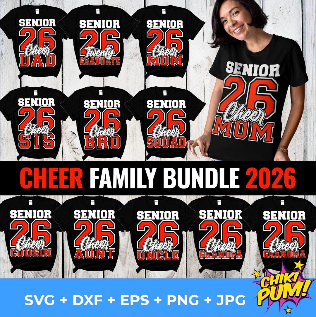 Senior Cheer 2026 SVG, Cheer Family Bundle SVG, Senior Cheer 2026 SVG ...