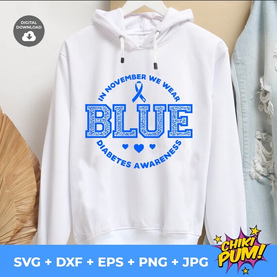 In November We Wear Blue SVG Diabetes Awareness SVG Blue | Etsy