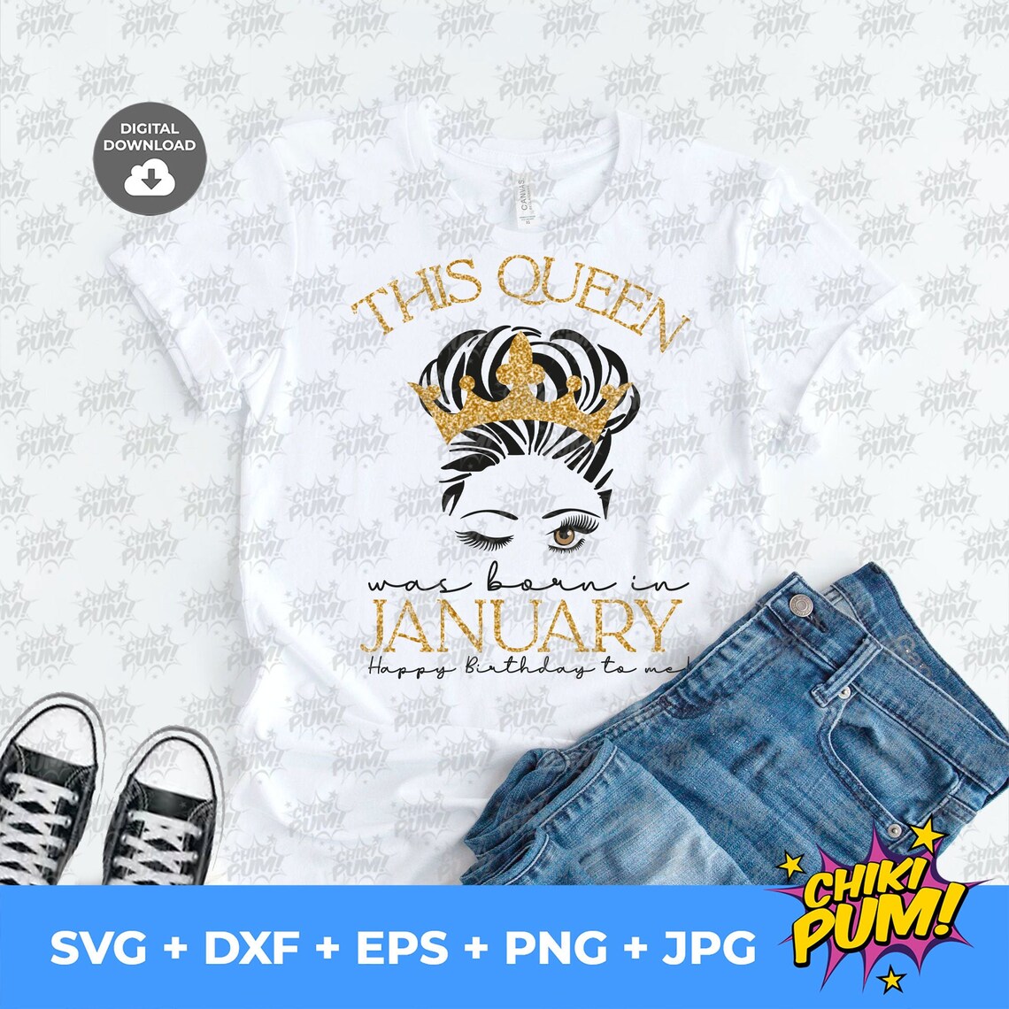This queen was born in January happy birthday to me svg Born | Etsy