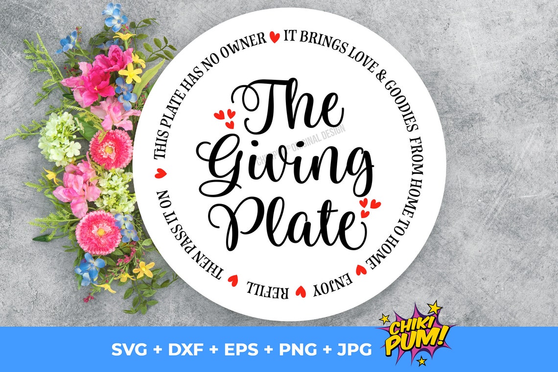 Thanksgiving Giving Plate SVG: Cricut Silhouette Cut Files (digital ...