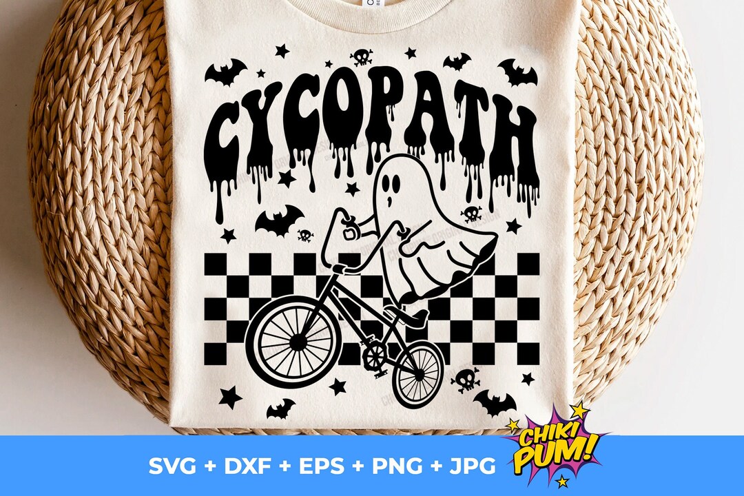 Cycopath Ghost on Bicycle SVG PNG: Funny Halloween Design (digital ...