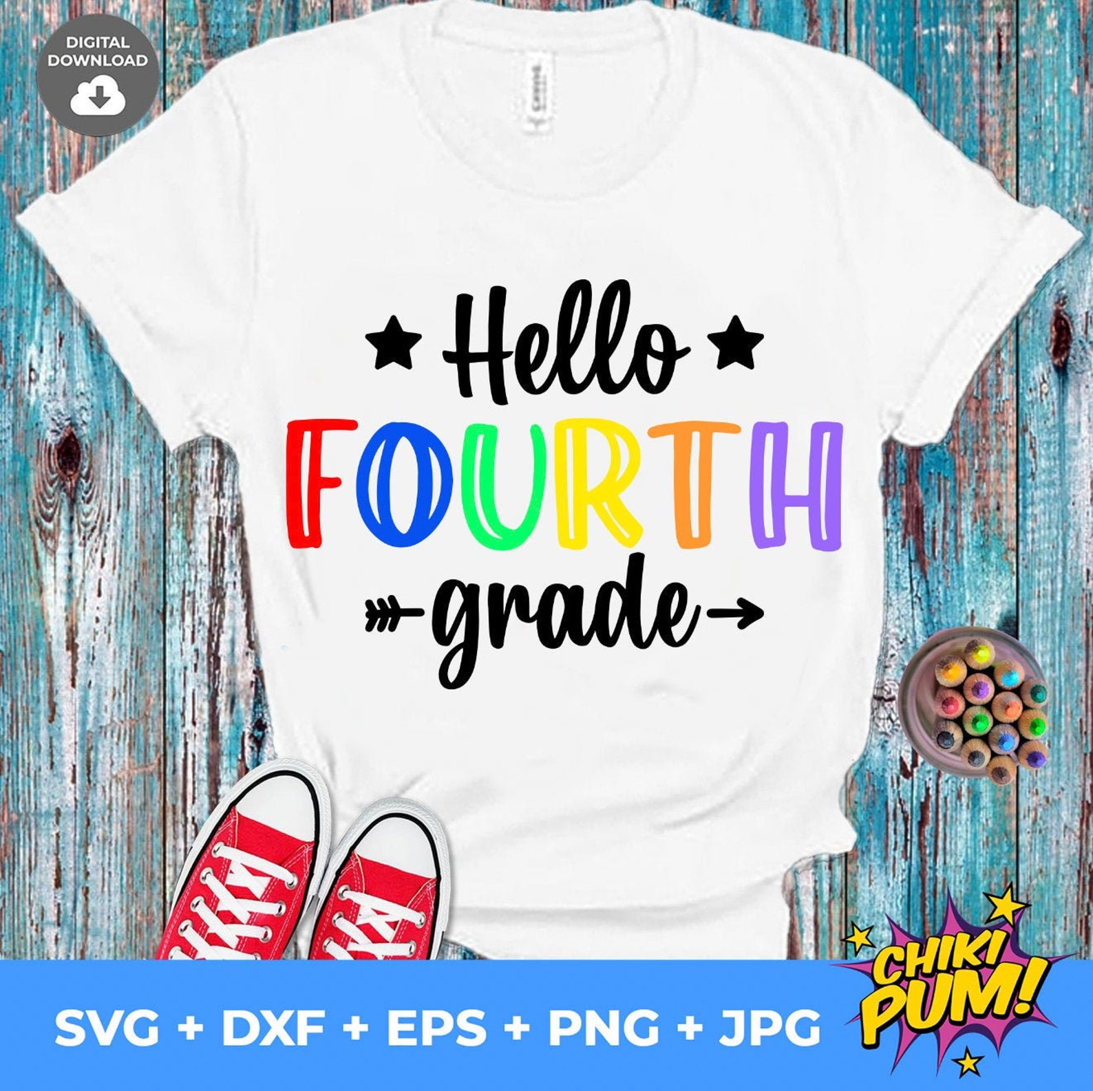 Hello Fourth Grade Svg 1st Day of School Cut Files Fourth | Etsy