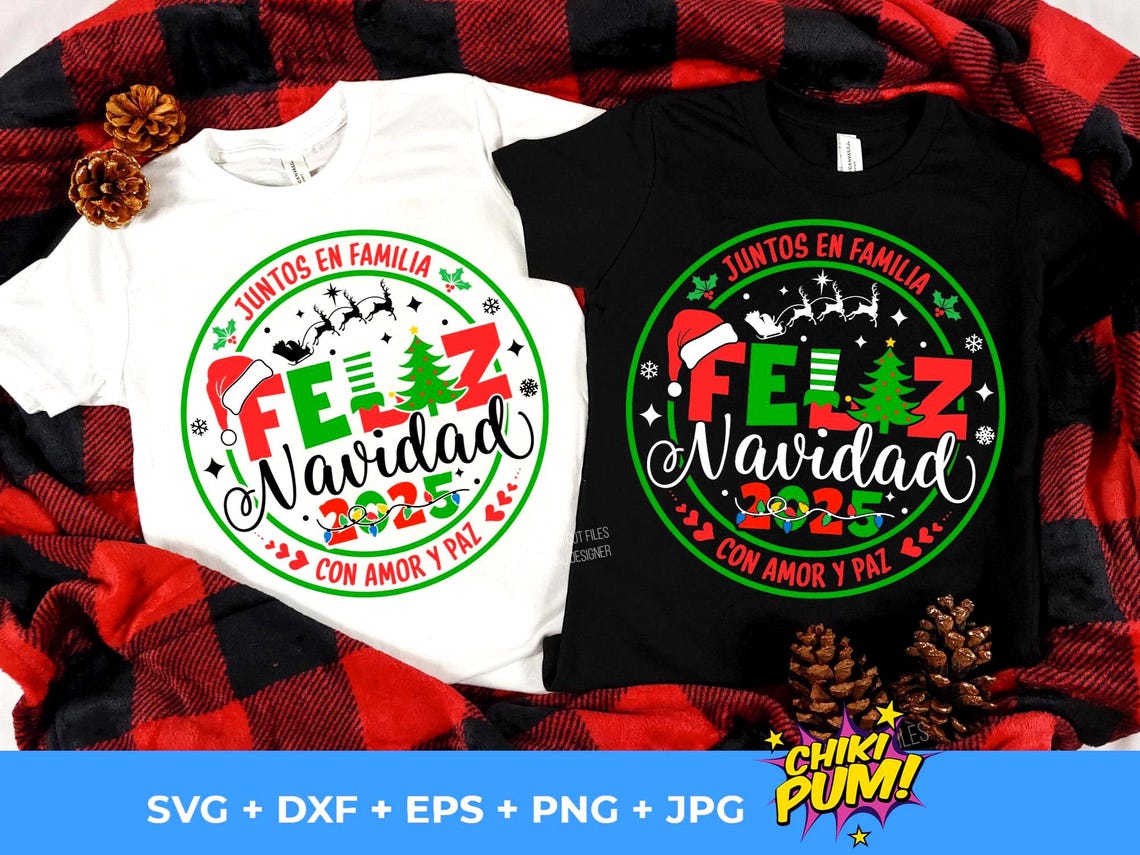Spanish Christmas SVG PNG: Feliz Navidad 2025, Navidad En Familia ...