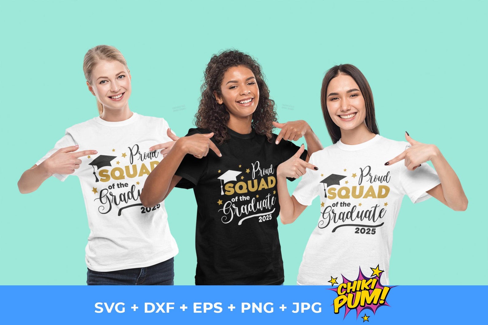 Proud Squad Graduate 2025 SVG PNG: Graduation Cut Files (digital ...