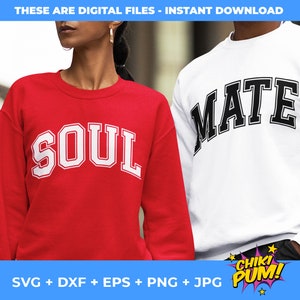 Soul Mate Distressed SVG PNG: Valentines Couple Matching Shirts ...