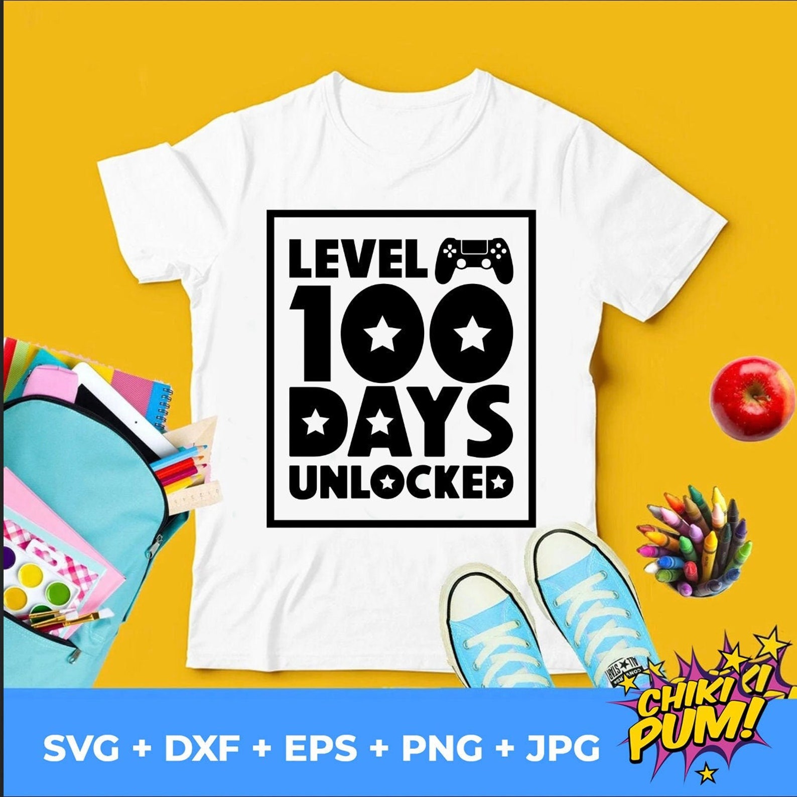 Level 100 Days Unlocked SVG 100th Day of School Cut File | Etsy