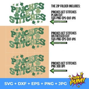 Pinches Get Stitches Svg Png St Patricks Day Svg Lucky Svg - Etsy