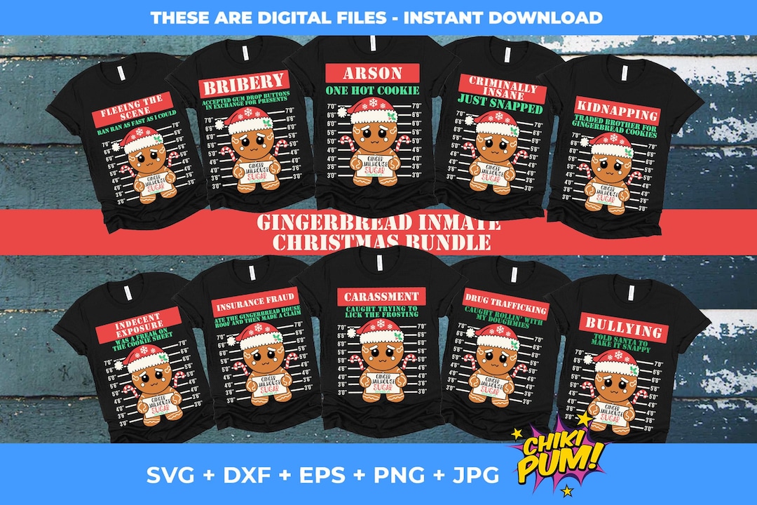Gingerbread Inmate Christmas Svg, Matching Christmas SVG, Funny ...
