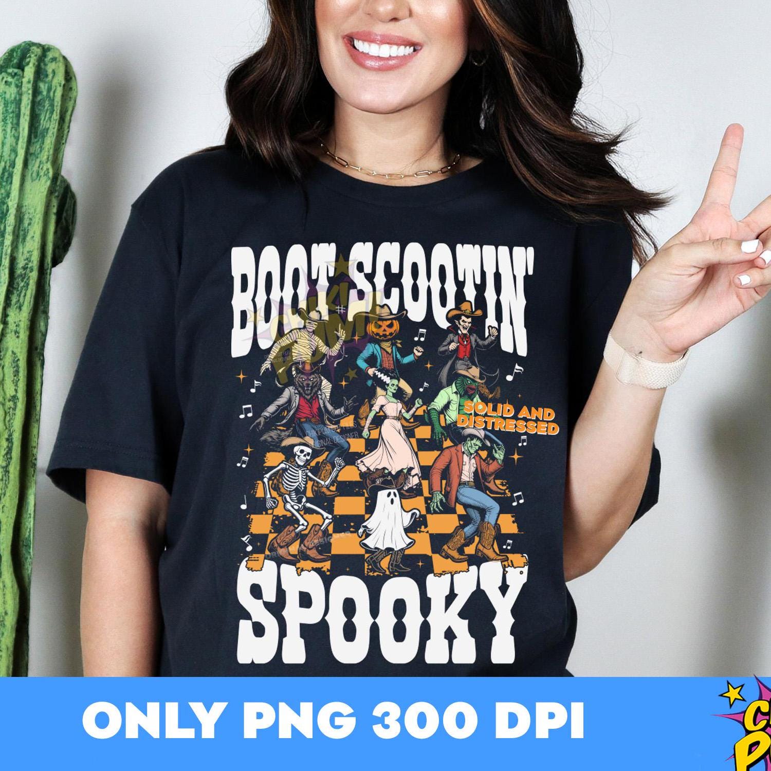 Boot Scootin' Spooky PNG: Western Halloween Ghost (sublimation & DTF ...