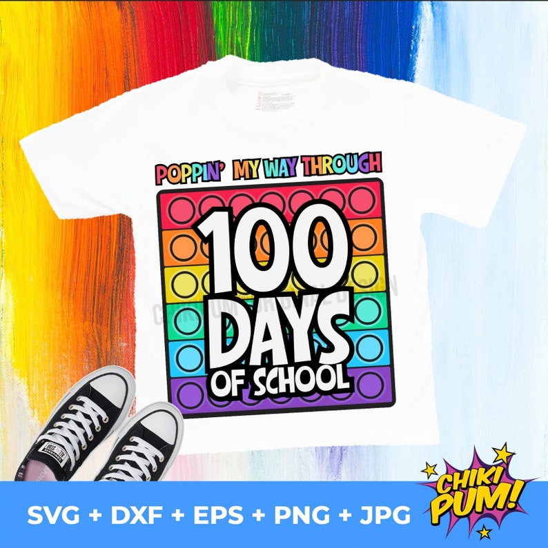 Poppin' My Way Through 100 Days of School SVG 100th Day - Etsy