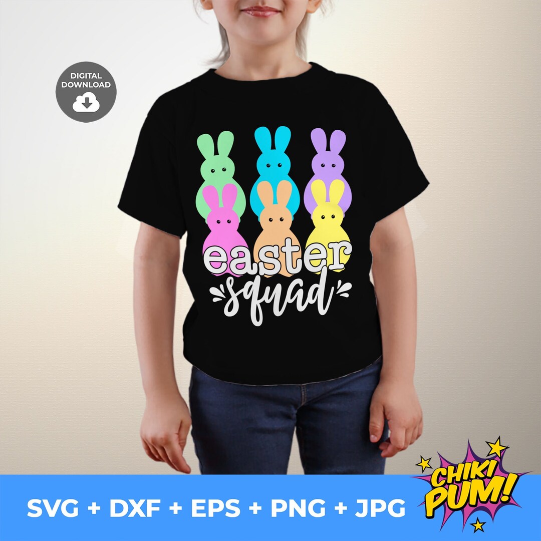 Easter Squad Bunny SVG PNG: Kids Easter Design Cut Files Cricut ...