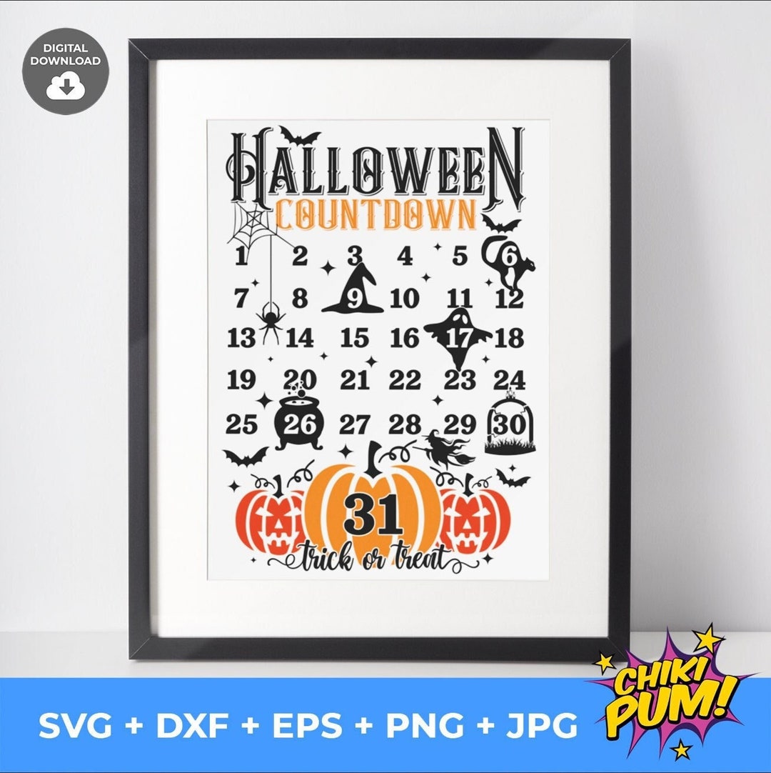 Halloween Countdown Sign Svg, Halloween Sign SVG, Halloween SVG ...