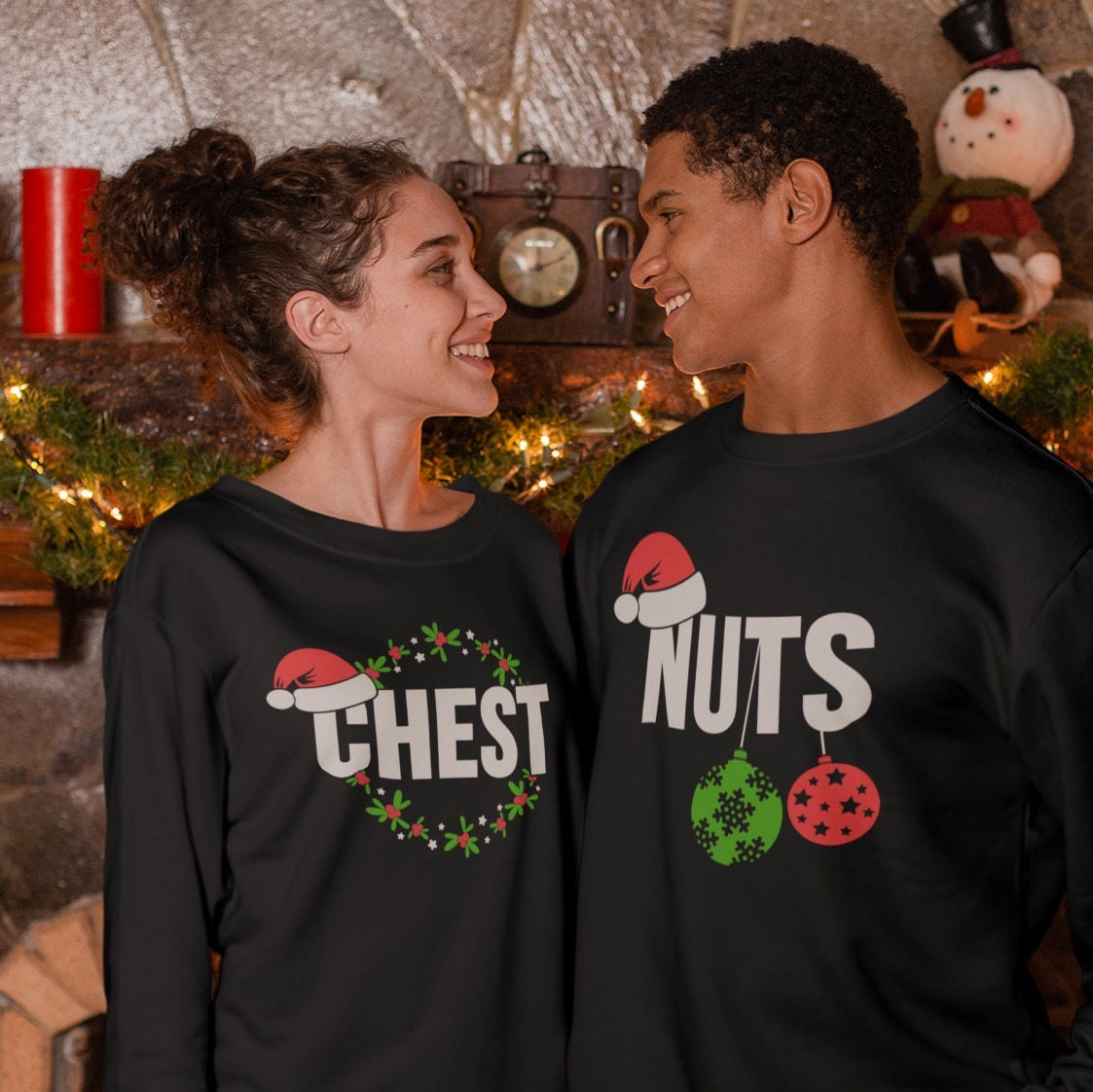 Chest Nuts SVG Christmas Couple Shirts SVG Funny Christmas - Etsy