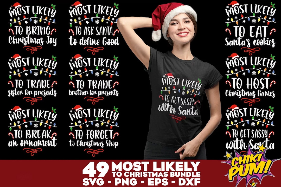 Most Likely to Christmas Bundle Svg, Most Likely Svg, Family Matching ...
