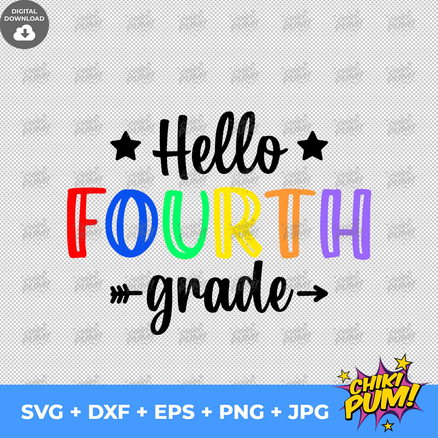 Hello Fourth Grade Svg 1st Day of School Cut Files Fourth | Etsy