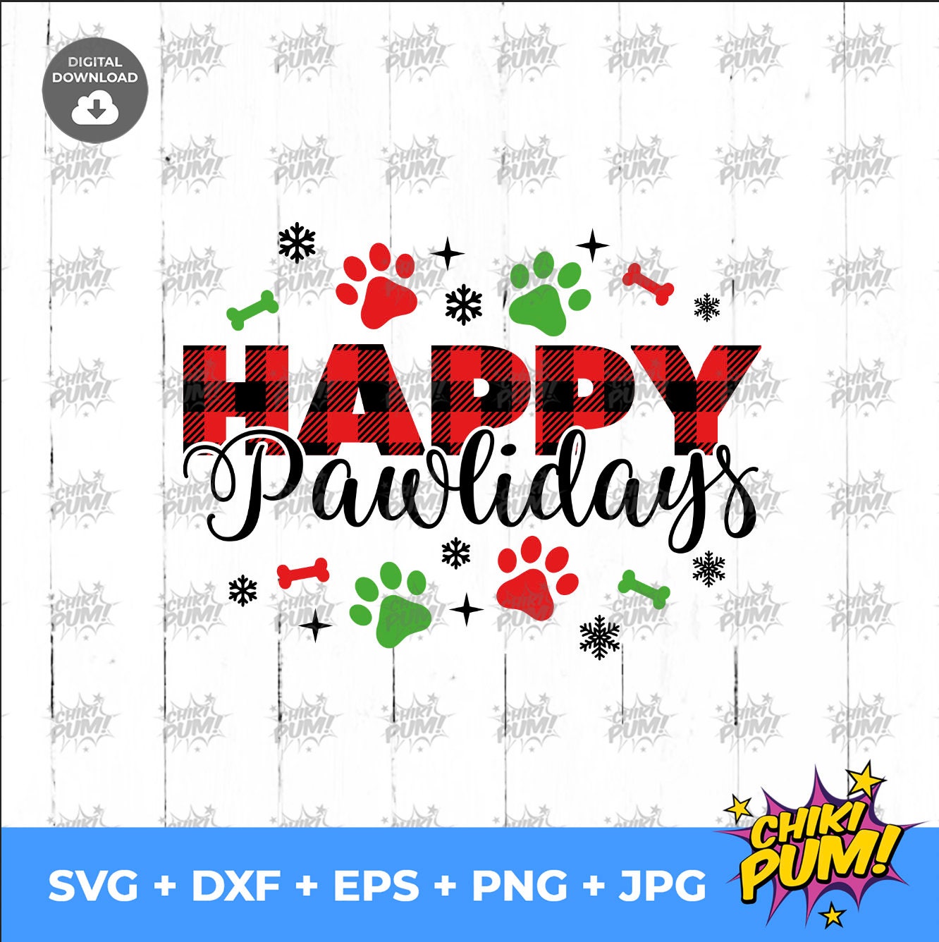 Happy Pawlidays Svg Dog Christmas Cute Puppy Svg Buffalo | Etsy