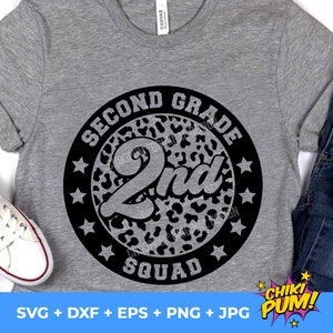 Second Grade Squad Svg, 2nd Grade Squad Png, Teacher Leopard Svg, First ...