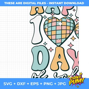 100 Days of School SVG, Retro 100 Days of School, Groovy 100 Days Png ...