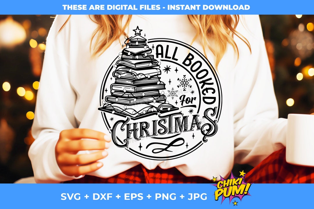 All Booked for Christmas Png, Christmas Book Tree Png, Teacher ...
