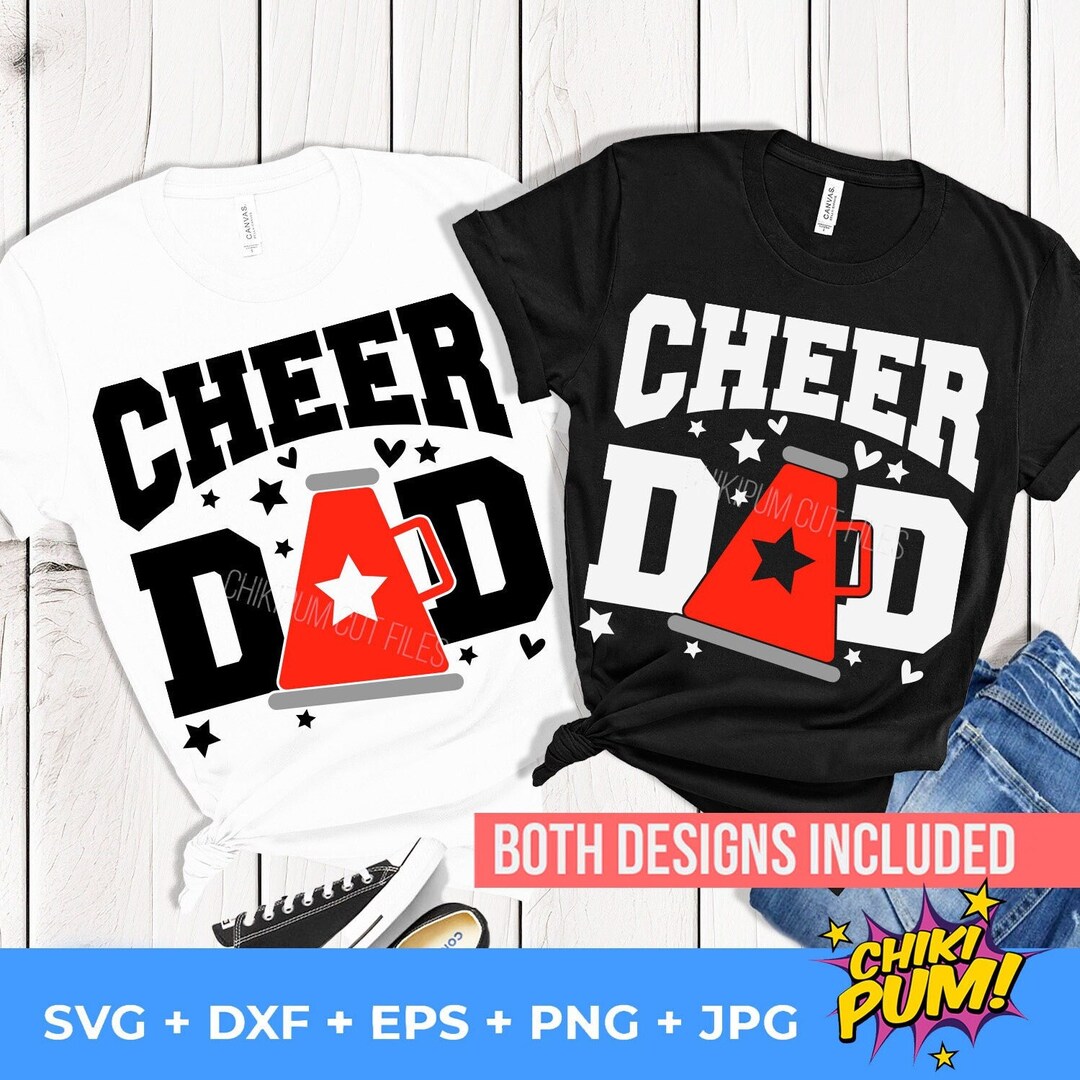 Cheer Dad SVG PNG: Football Red Cheerleader. Shirt Design Cut Files ...