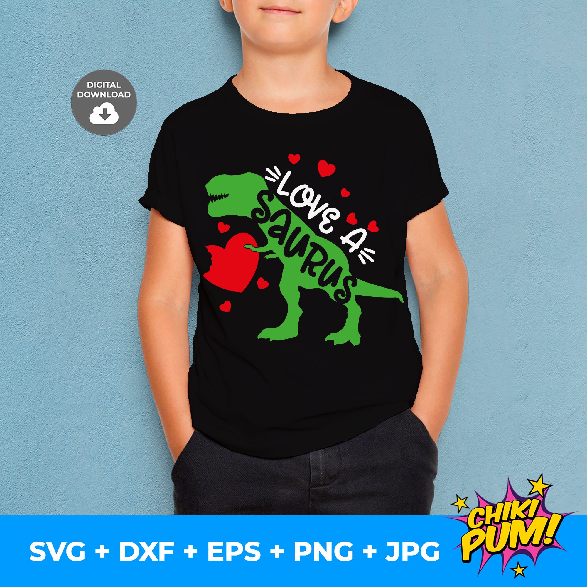 Love a Saurus SVG: Valentine Dinosaur T-shirt Design (digital Download ...