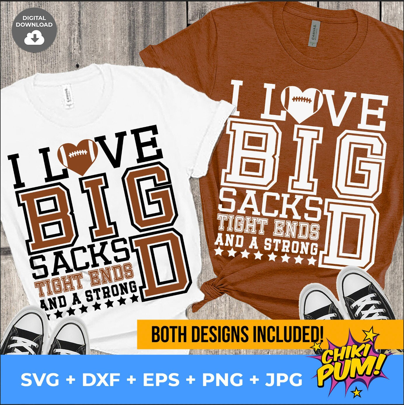 I Love Big Sacks Tight Ends and a Strong D Svg Football - Etsy