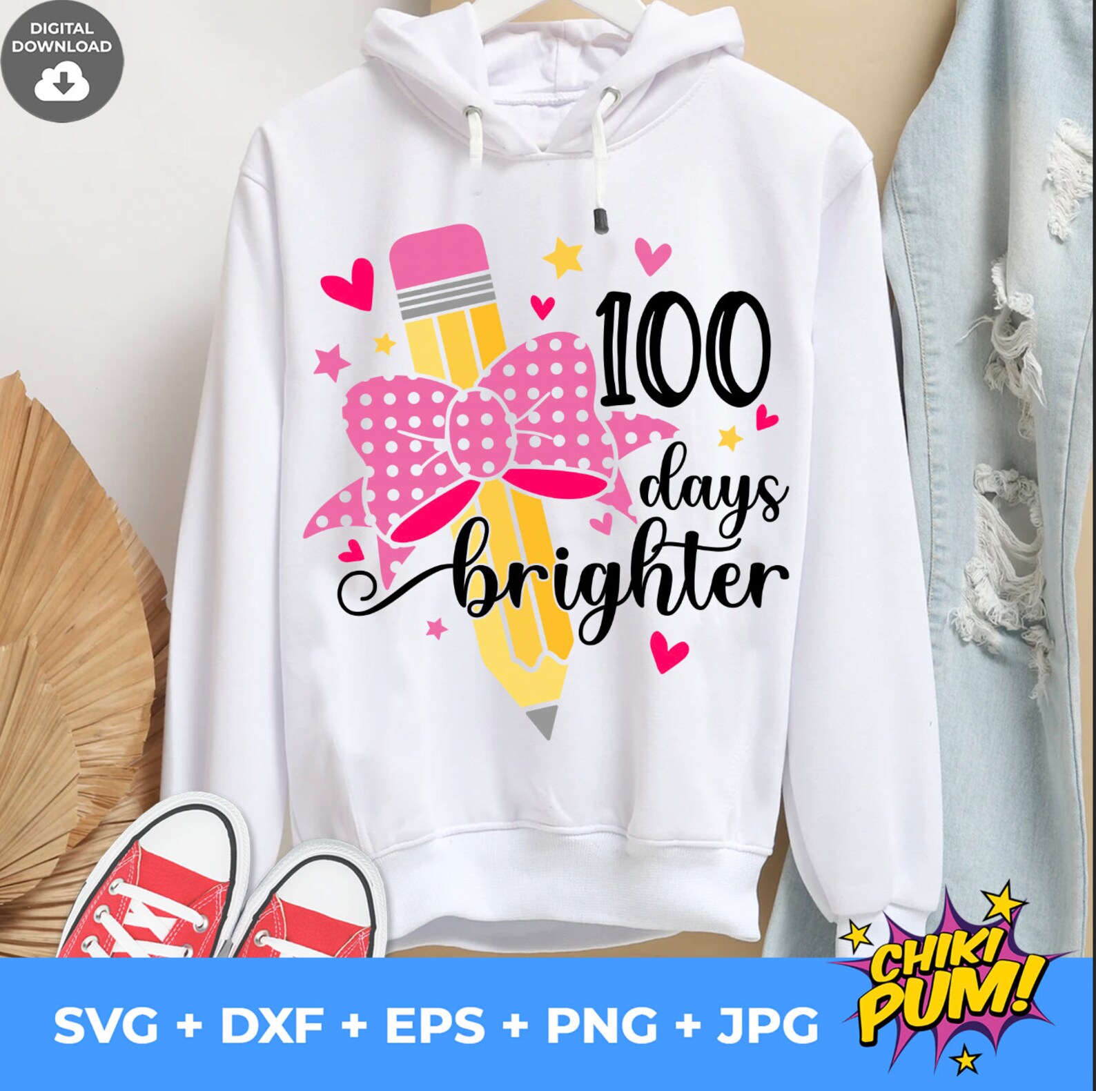100 Days Brighter SVG 100 Days of School SVG 100th Day of - Etsy