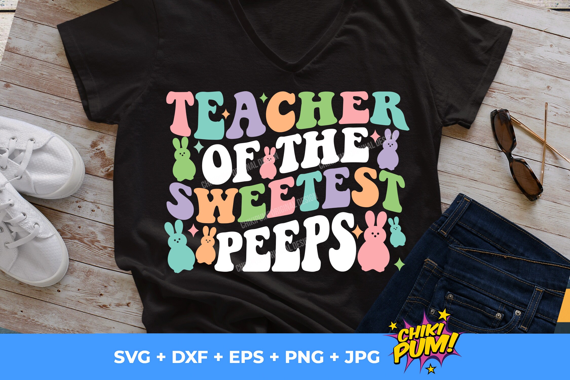 Teacher of the Sweetest Peeps Svg Retro Teacher Easter Svg - Etsy