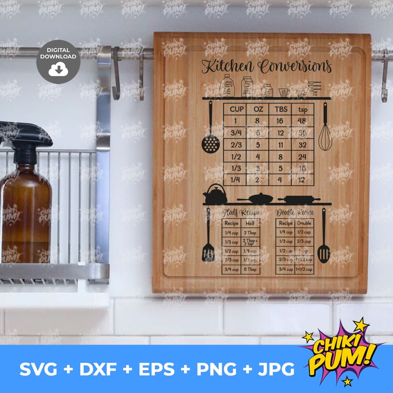 Kitchen Conversions Table of Kitchen Recipe Conversions | Etsy