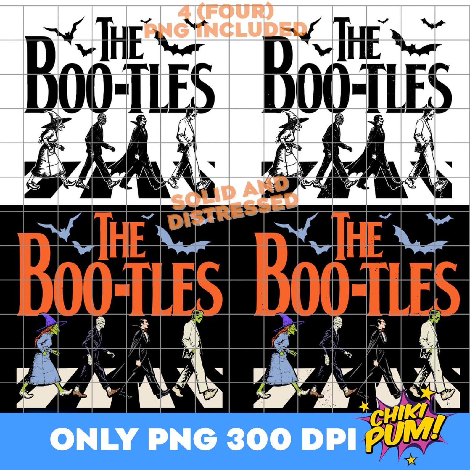 The Boo-tles Parody Halloween PNG, Abbey Road Sublimation, Halloween ...