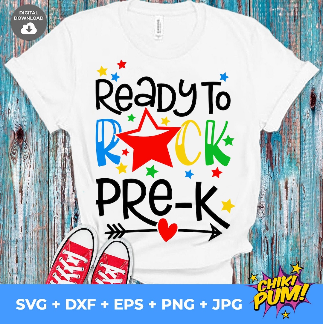 Ready to Rock Pre-k Clipart: Back to School SVG PNG Files (digital ...