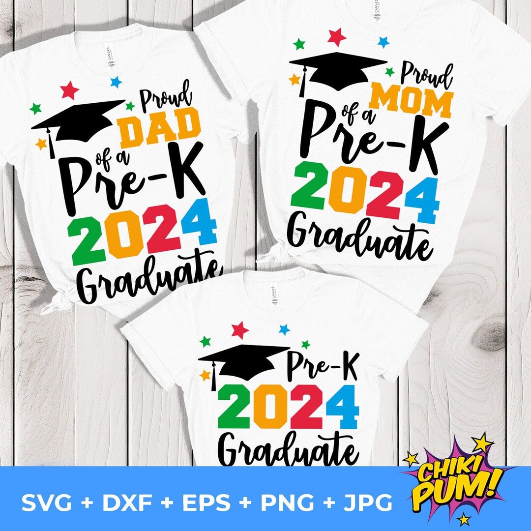 Pre-k Graduation 2024 Family Bundle SVG, Pre-k Grad 2024 SVG, Proud Mom ...