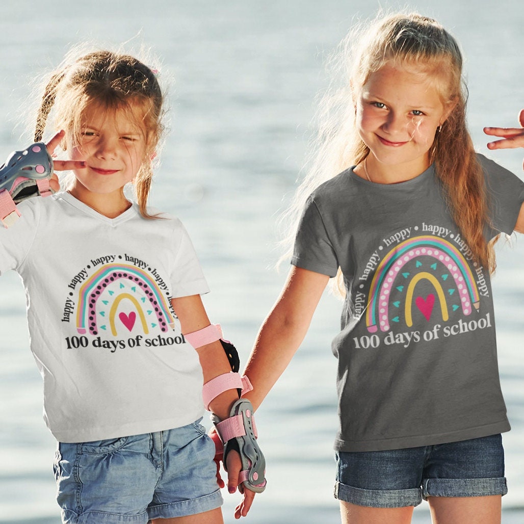 Rainbow Svg Happy 100 Days of School Svg 100th Day Svg | Etsy