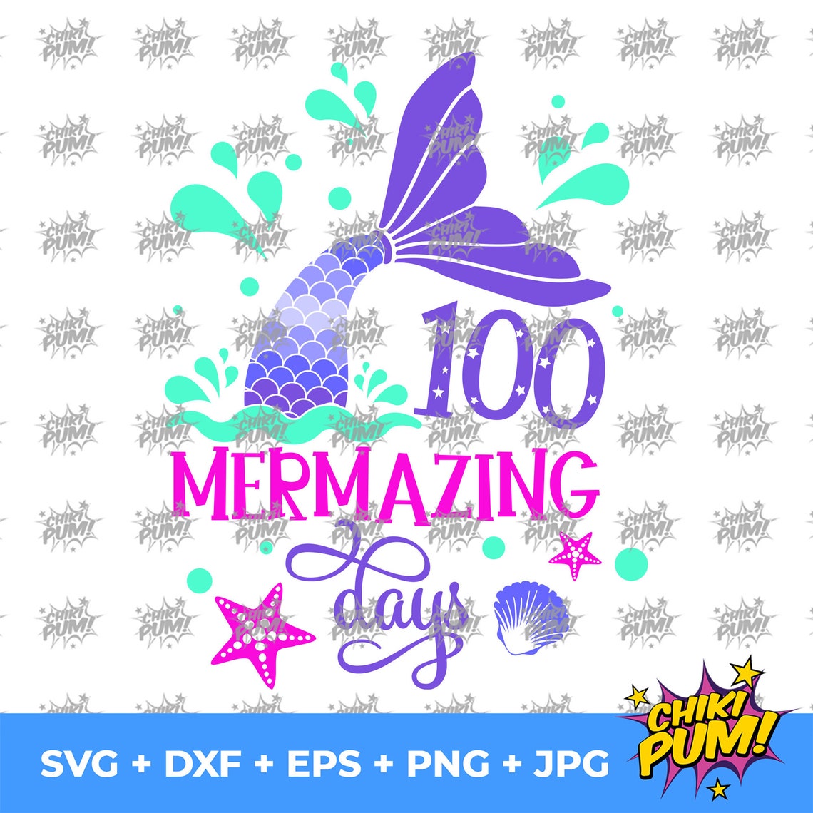 100 Mermazing Days Svg 100 Days of School Svg Mermaid Design | Etsy